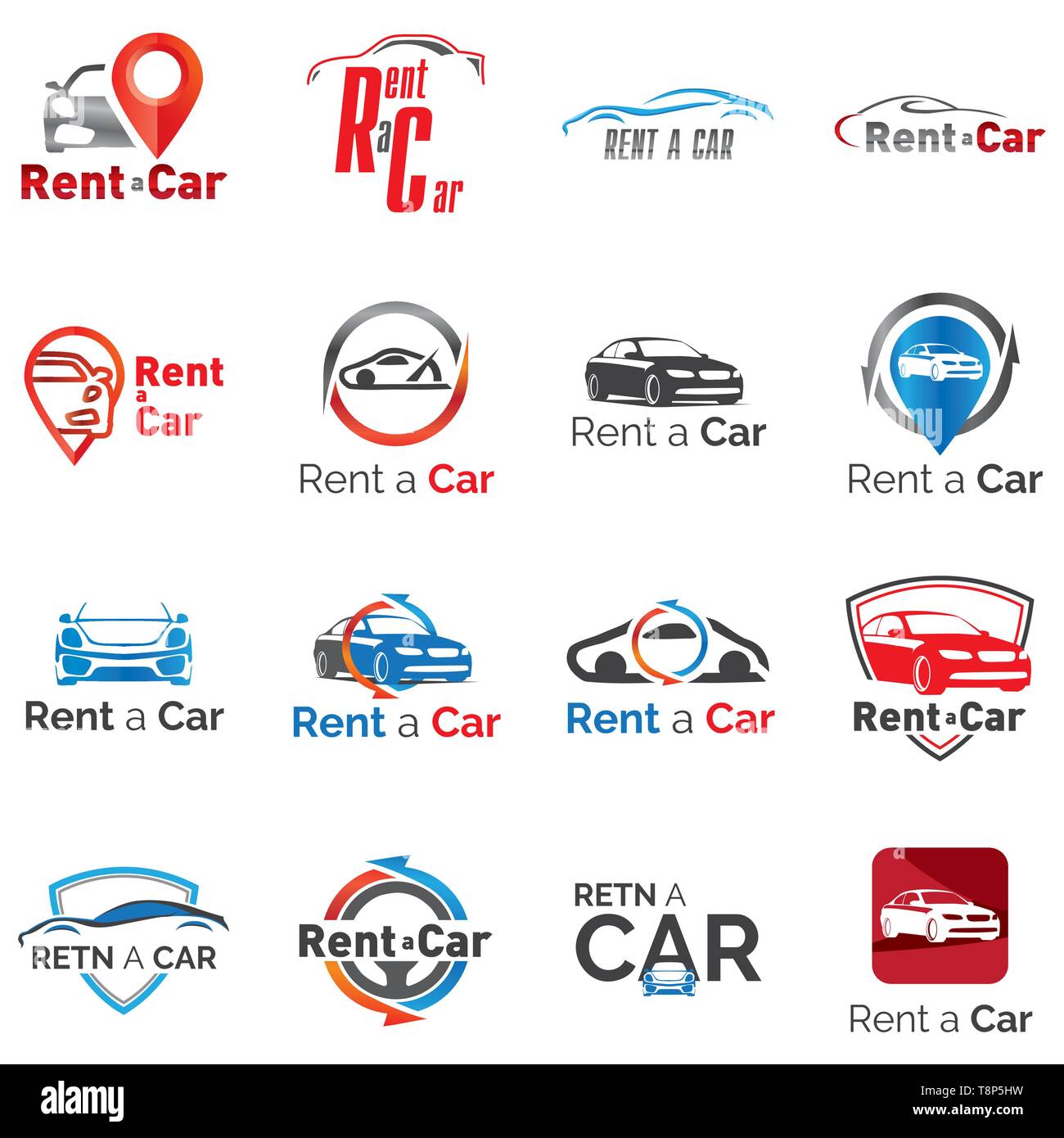 vector set of logos for car rental and sale Stock Vector Image & Art ...
