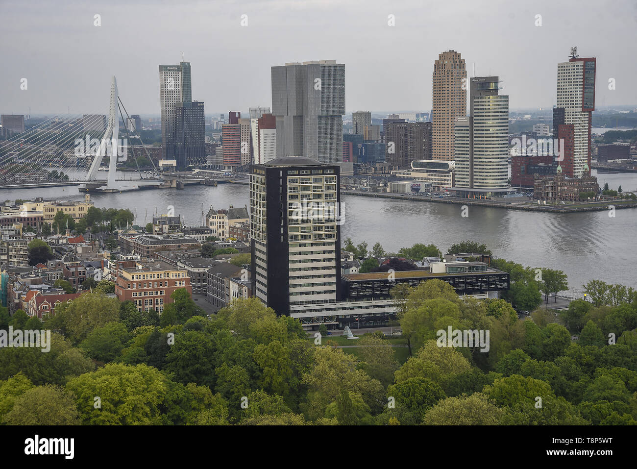 View from the observation tower Euromast in Rotterdam, Netherlands, May ...