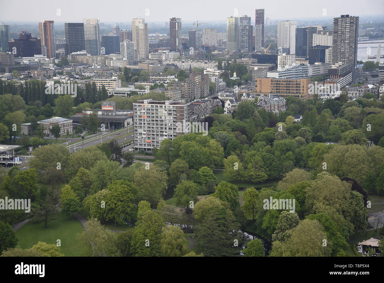 View from the observation tower Euromast in Rotterdam, Netherlands, May ...