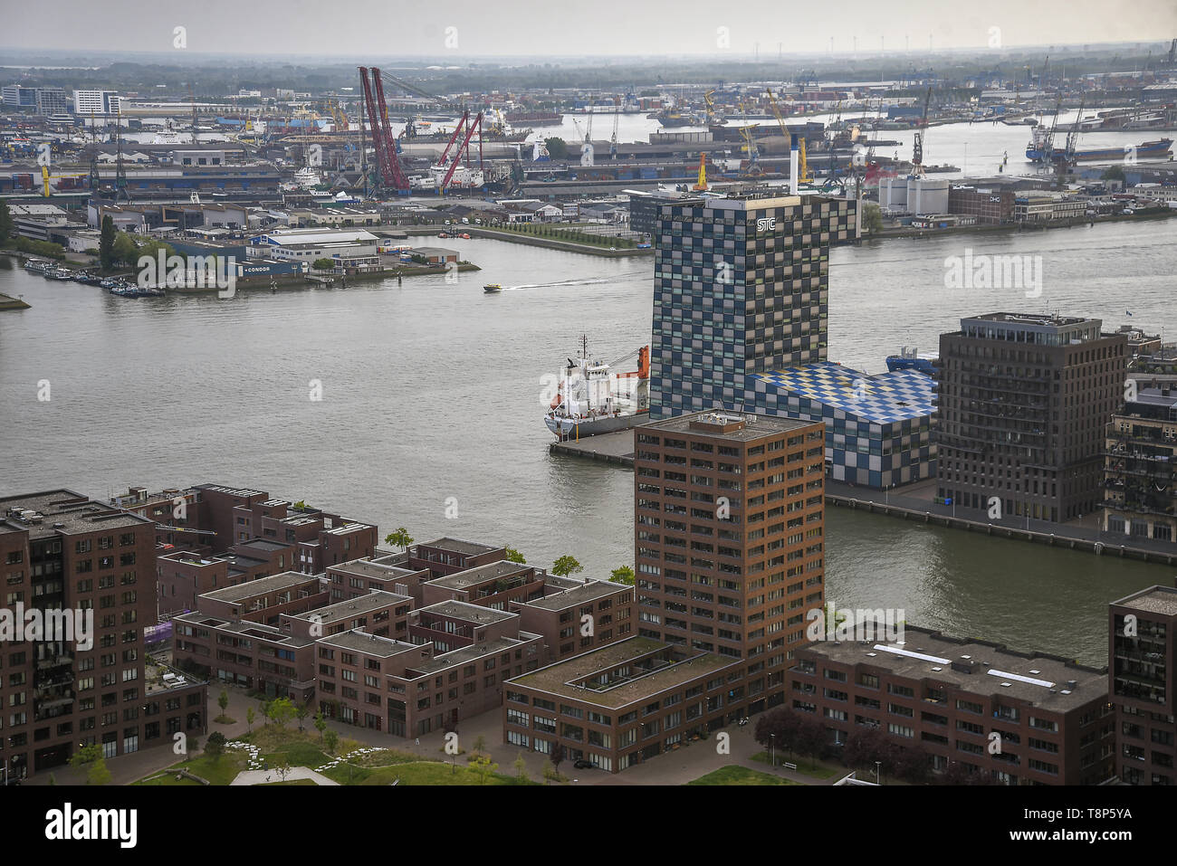 View from the observation tower Euromast in Rotterdam, Netherlands, May ...