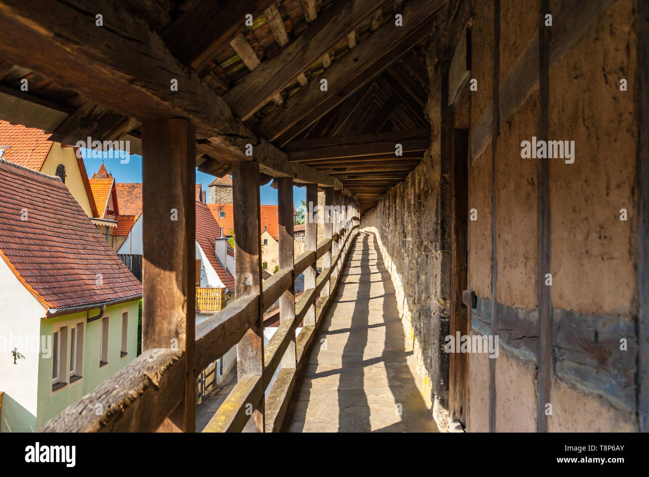 Great view of the medieval wall-walk in the famous well preserved ...