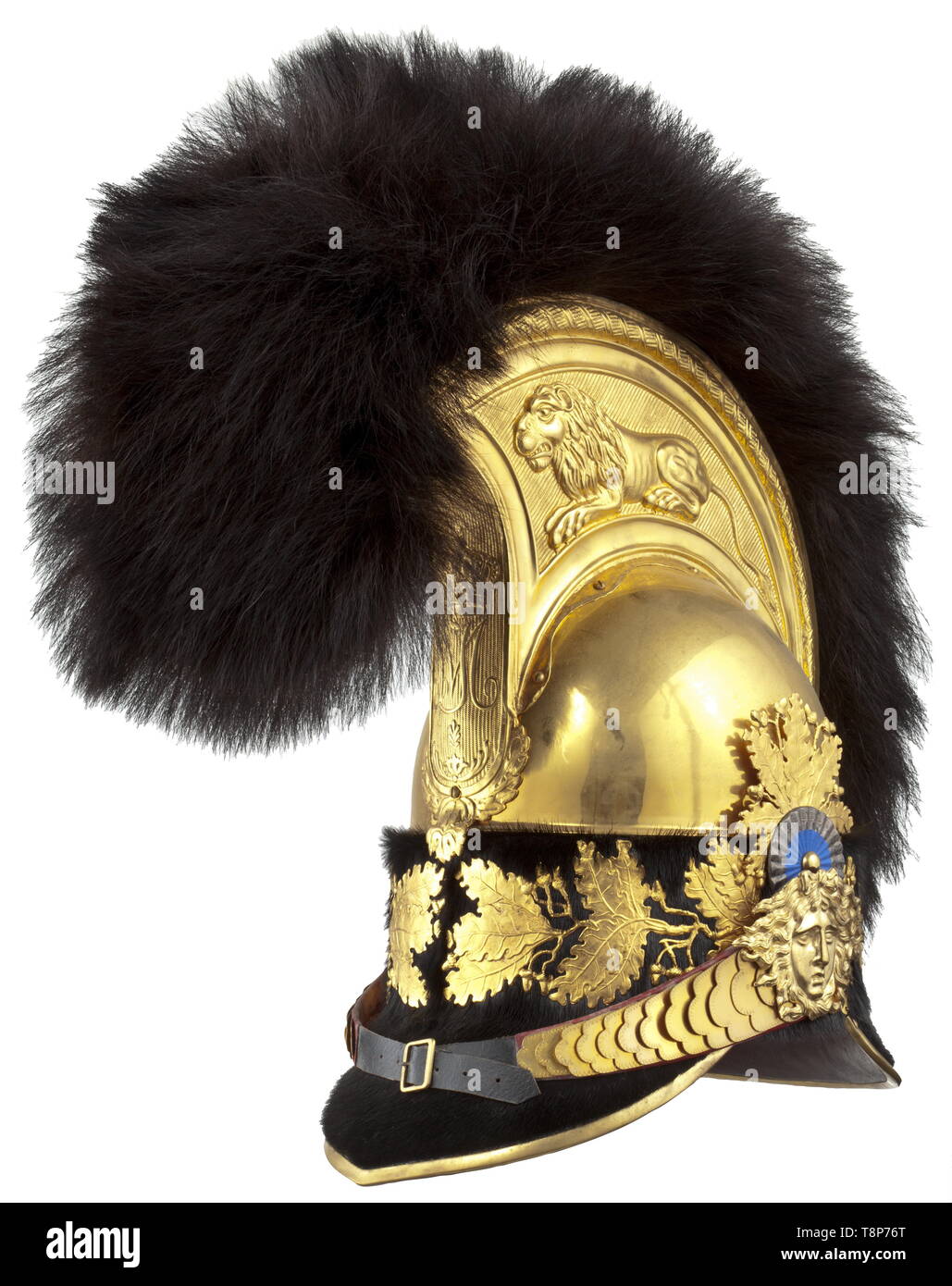 Body armour, helmets, Bavarian Gardes du Corps officer's helmt, gilded ...