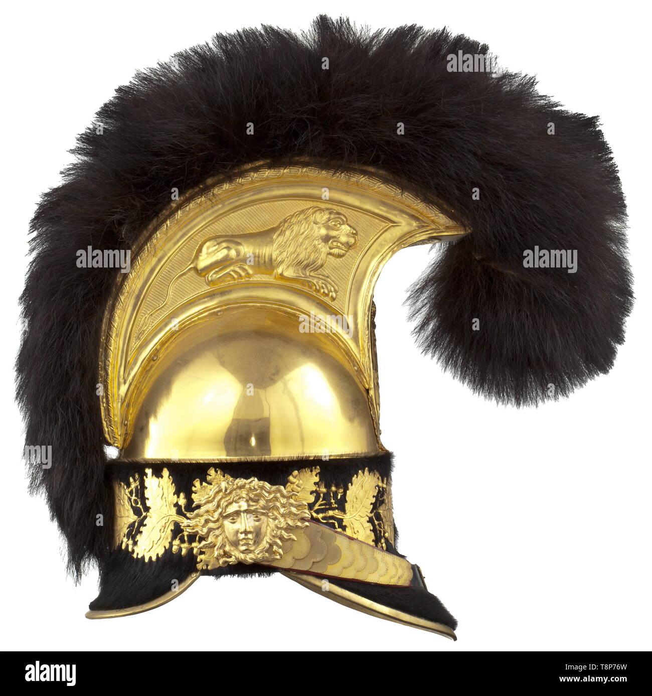 Body armour, helmets, Bavarian Gardes du Corps officer's helmt, gilded ...