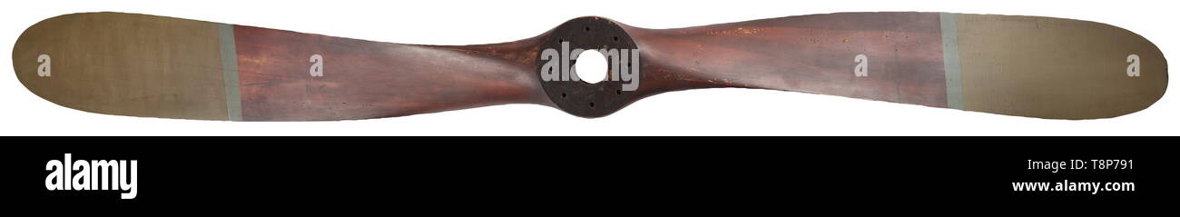 A propeller A laminated walnut and mahogany First World War period two ...