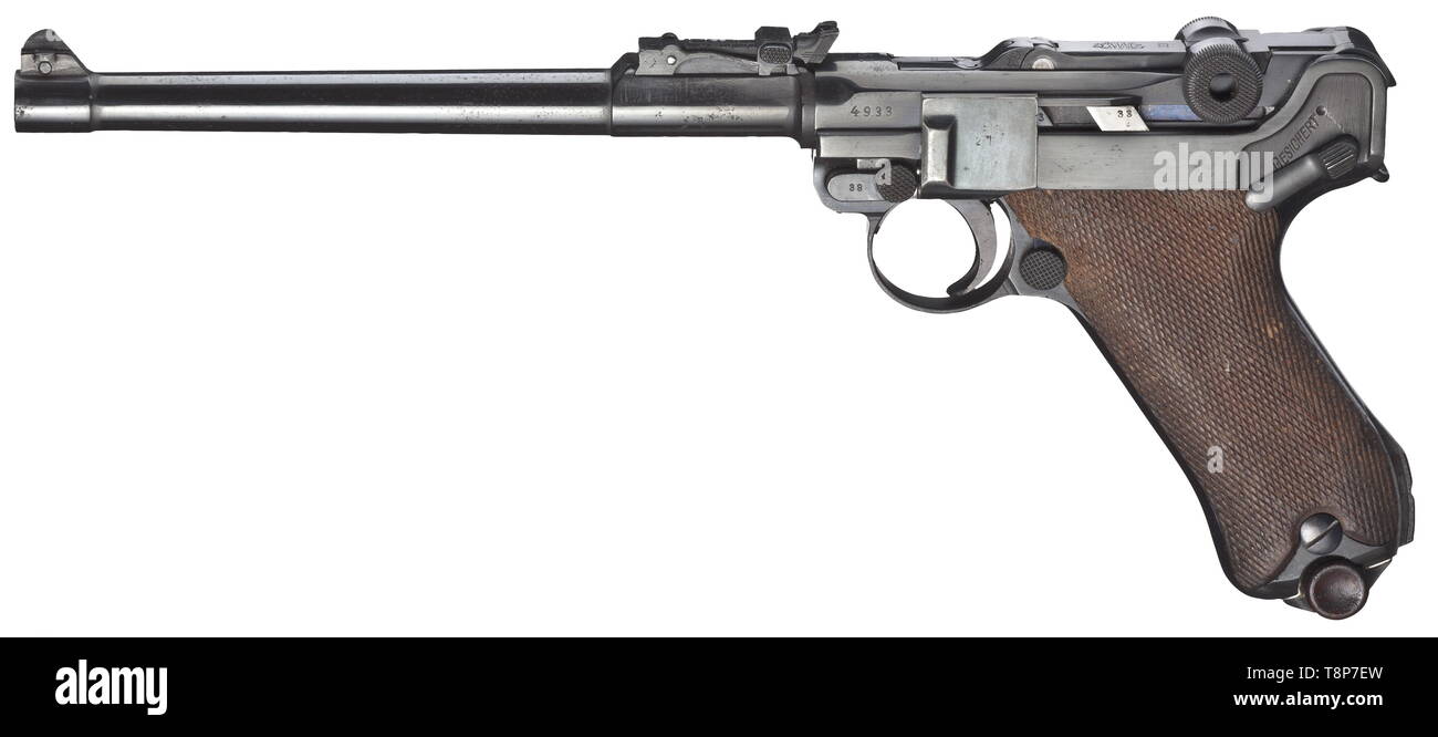 Small arms, pistols, Luger Pistol 08 Parabellum, caliber 9 mm ...