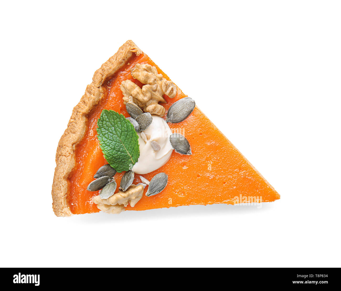 Pumpkin pie piece cream Cut Out Stock Images & Pictures - Alamy