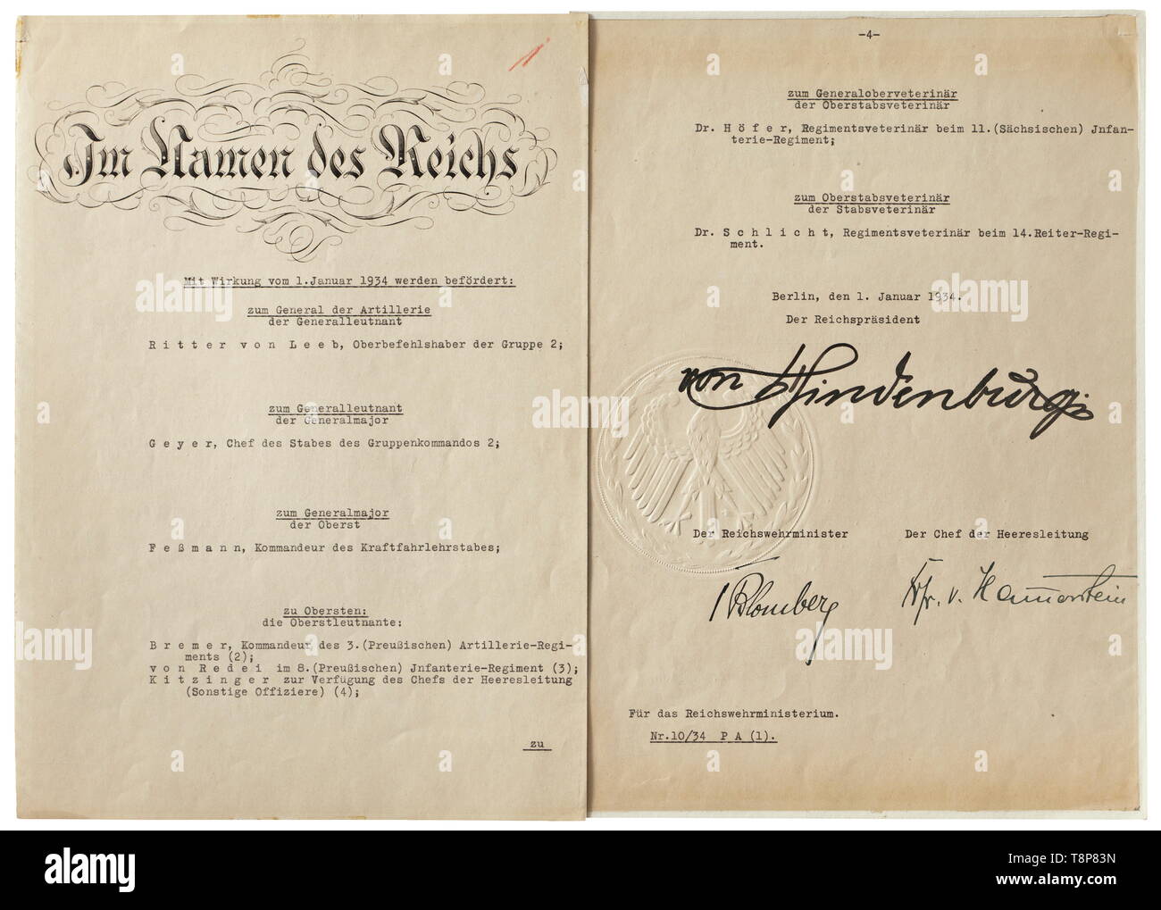 Zum general der artillerie der generalleutnant ritter von leeb hi-res ...