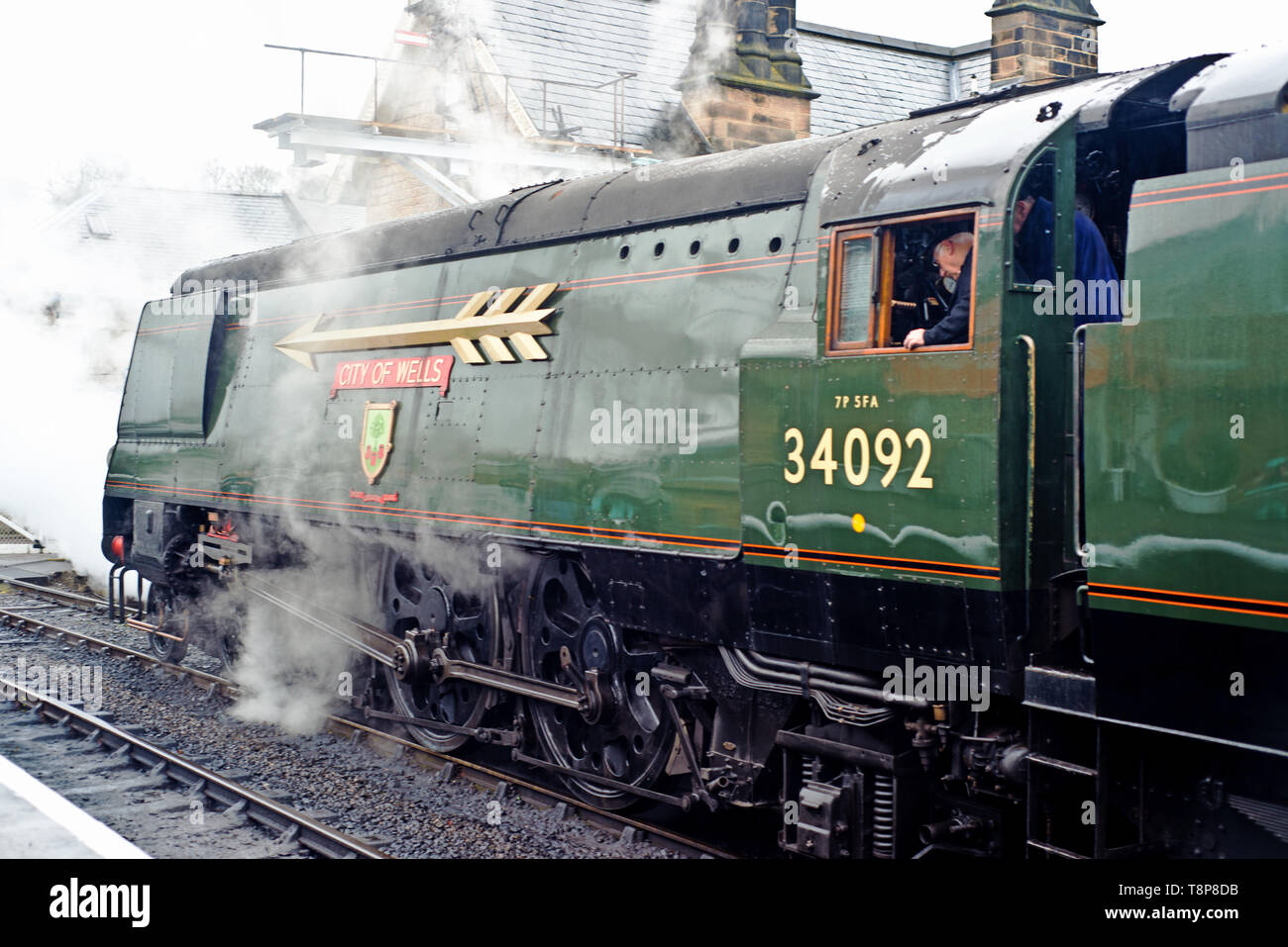 Bullied Pacific, West Country Class No 34092 City of Wells at Grosmont ...