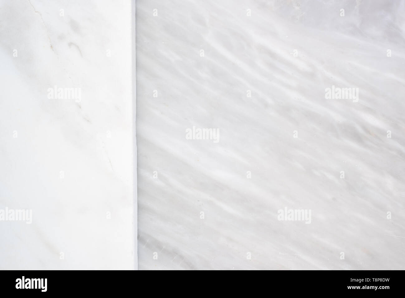 top view of white marble layer with grey marble texture background ...