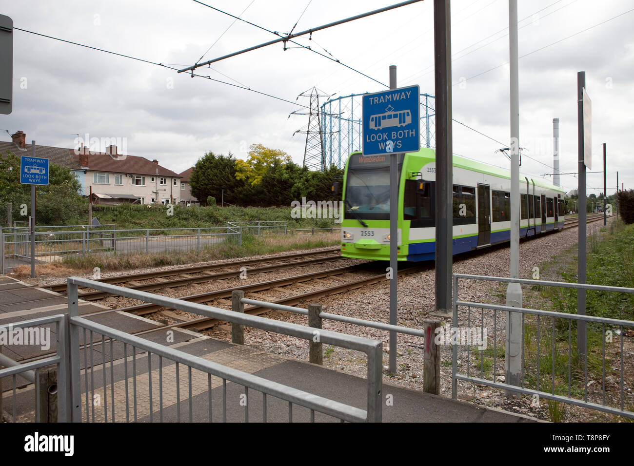 Trams in and around Croydon Stock Photo - Alamy