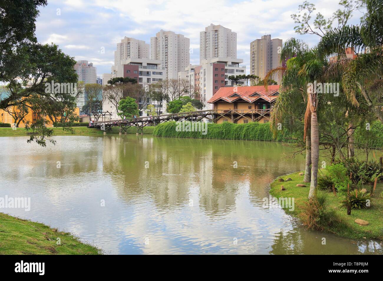 Curitiba, Brazil - city skyline seen from the Botanical Gardens Stock ...
