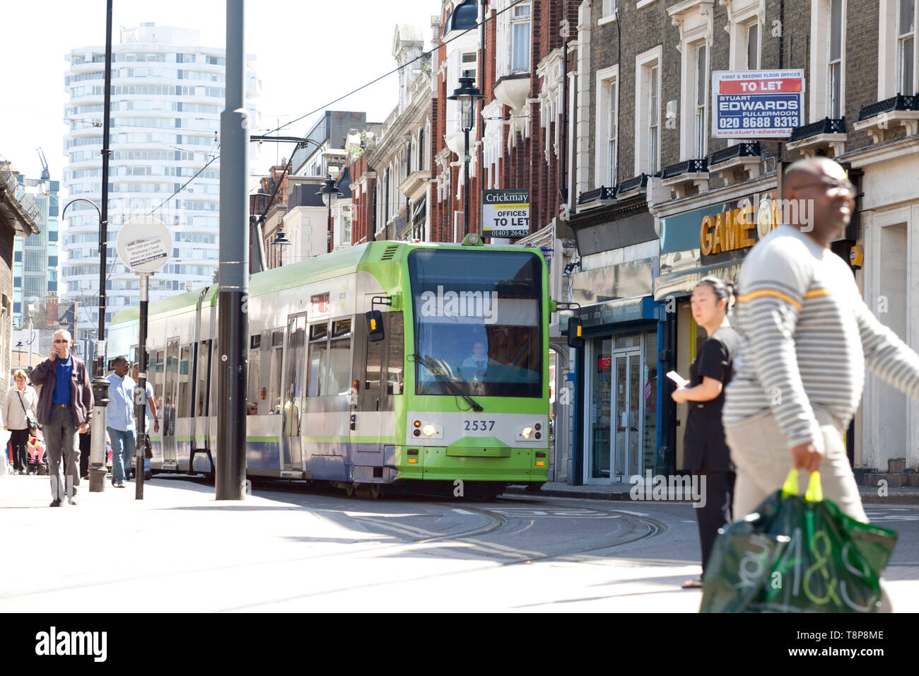 Trams in and around Croydon Stock Photo - Alamy