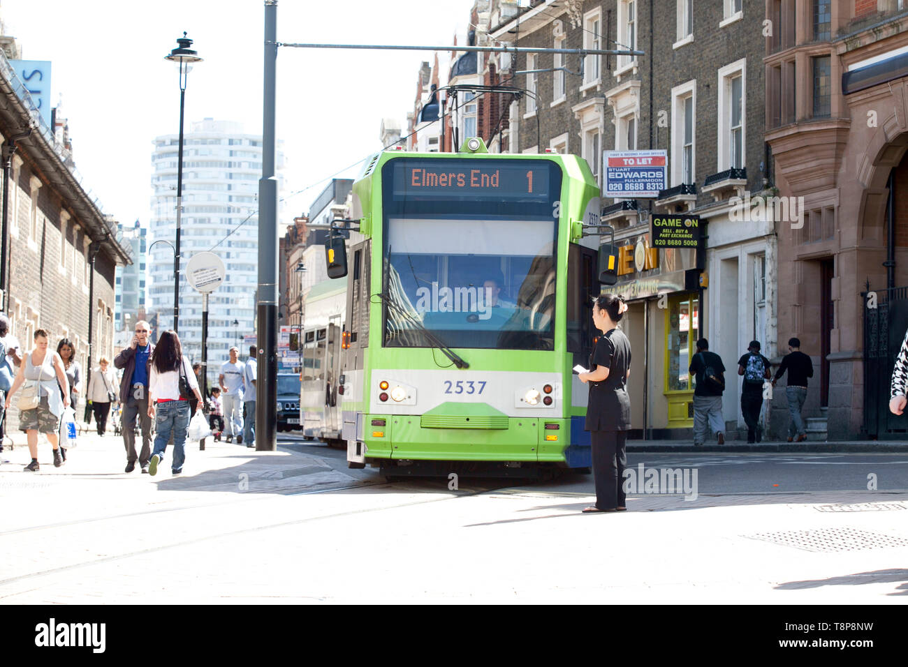 Trams in and around Croydon Stock Photo - Alamy