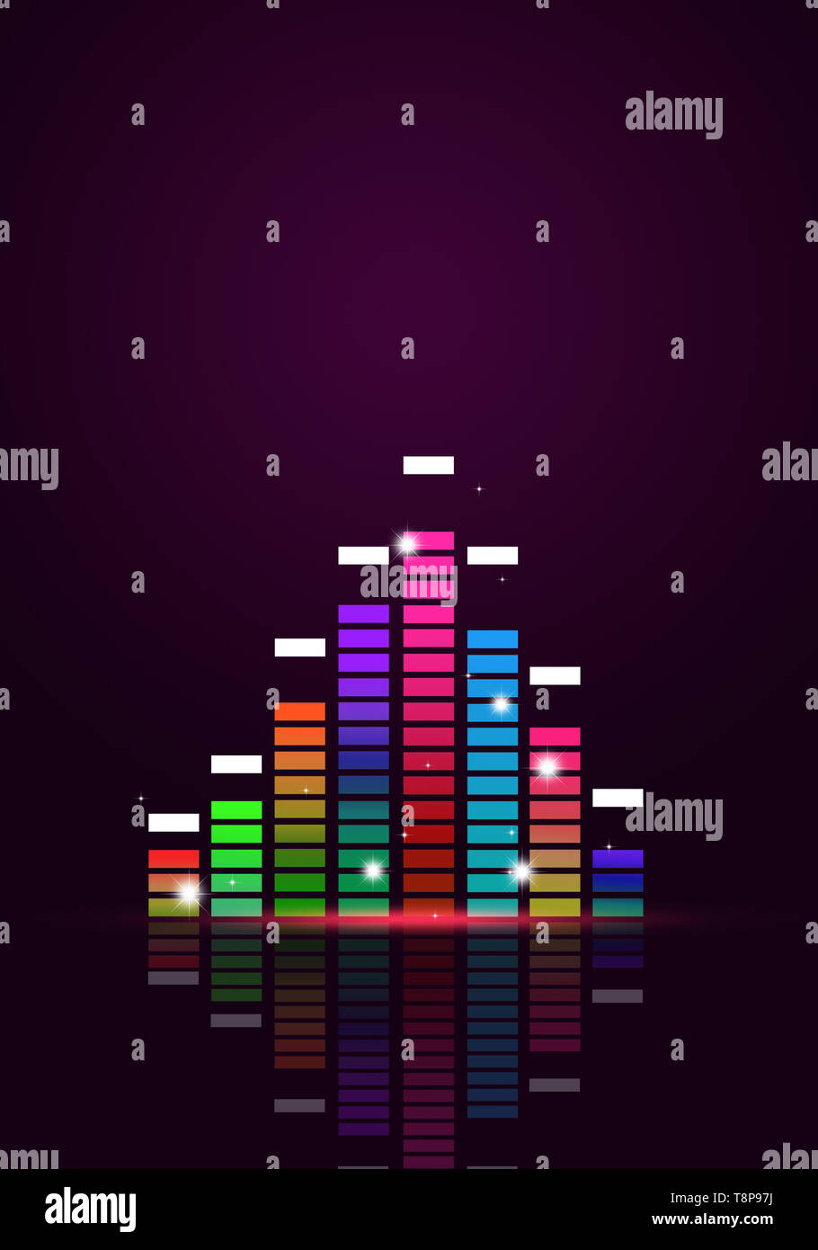 multicolor music equalizer poster for party events and shows Stock ...