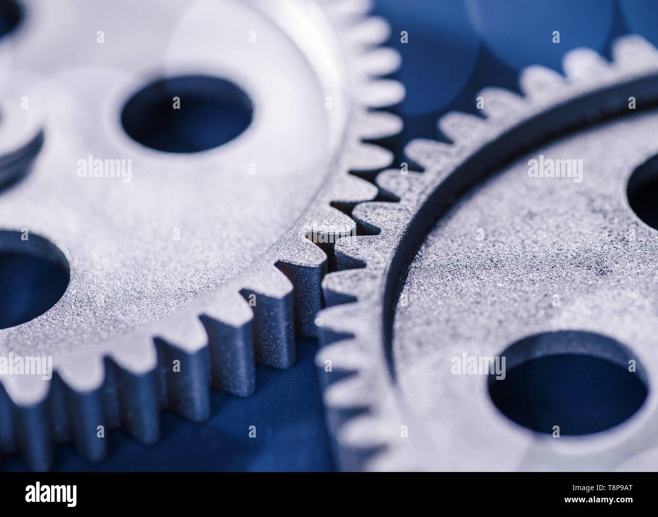 Detail of two gears meshing with each other. | usage worldwide Stock Photo - Alamy