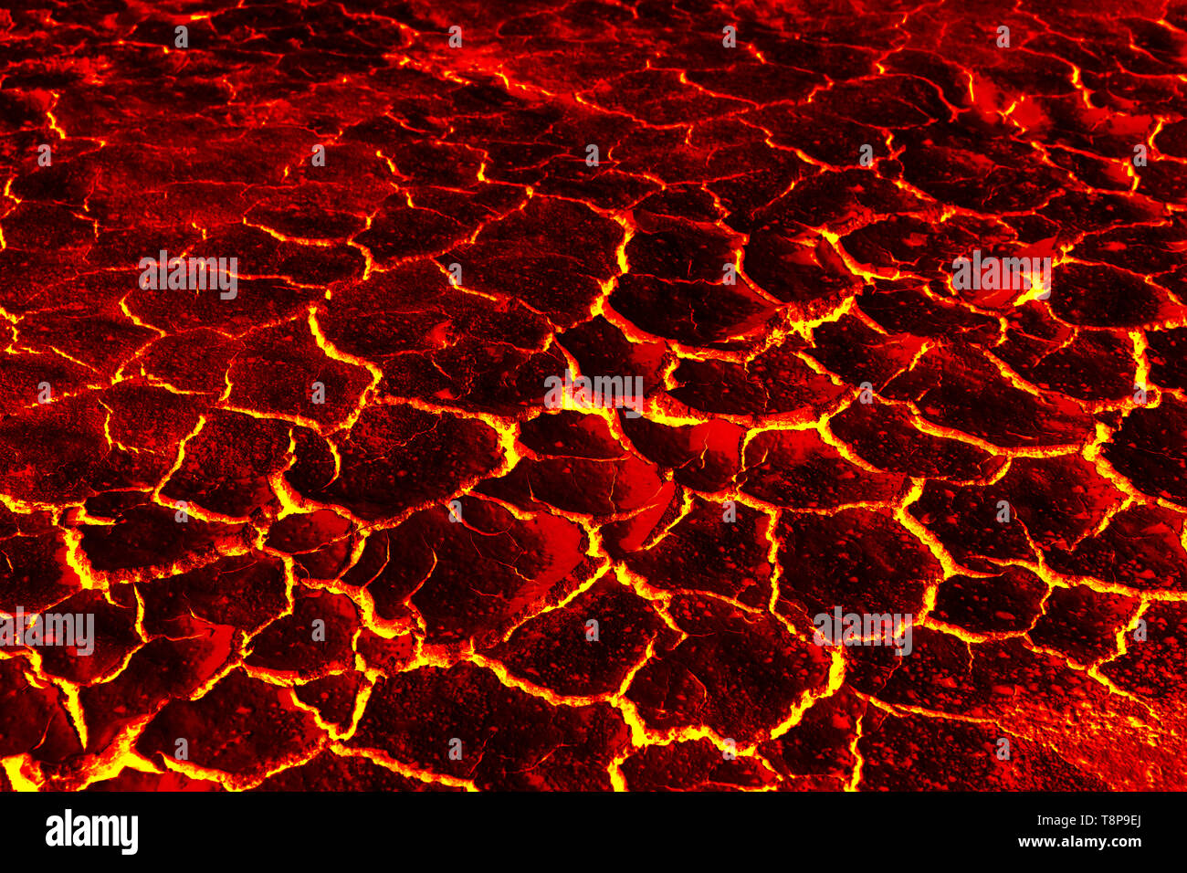 The surface of the lava, The red crack stage for background Stock Photo ...