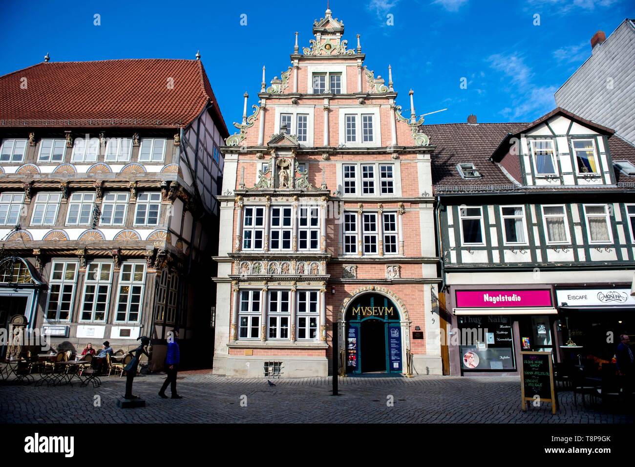 The museum in two buildings at the historic town of Hameln (Germany ...