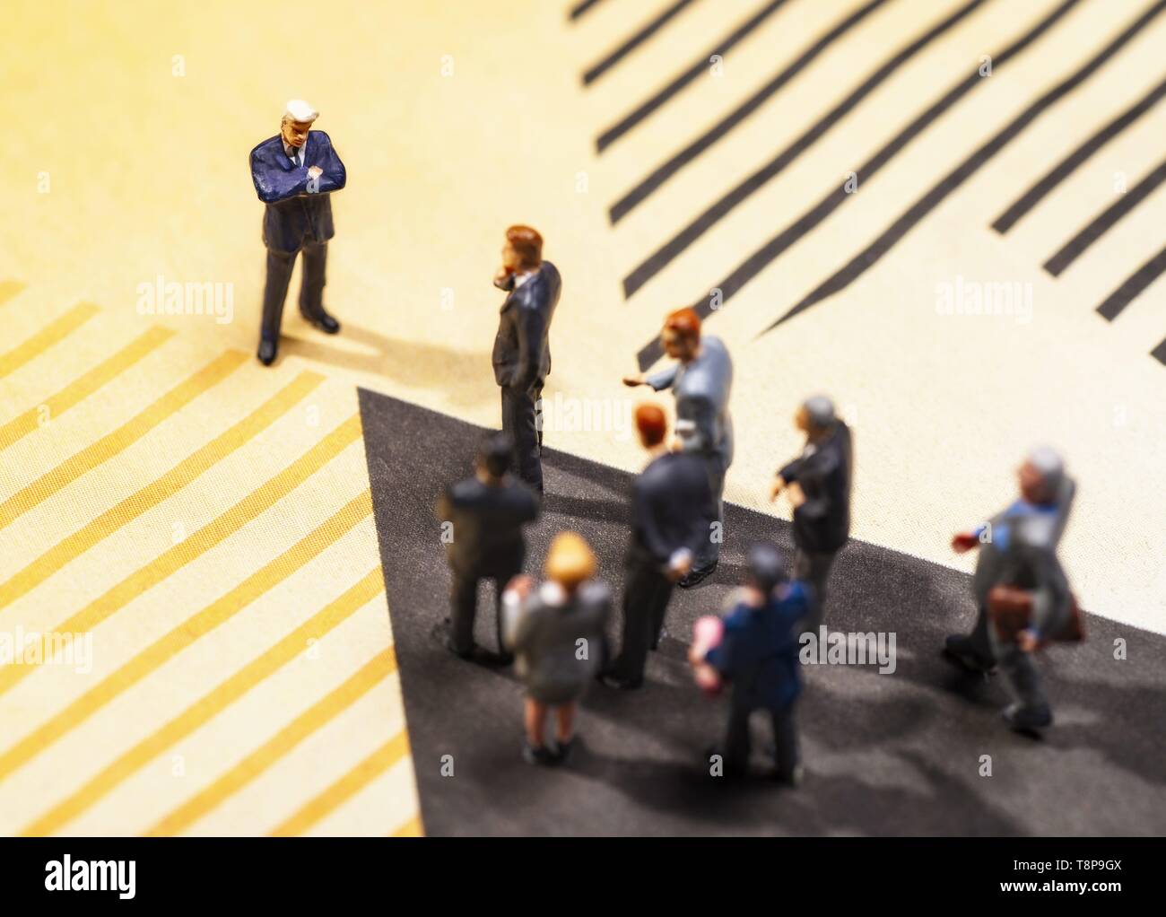 A group of figures with one figure as leader | usage worldwide Stock ...