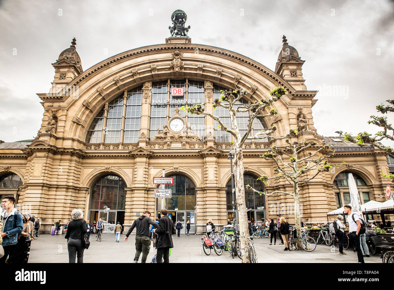 FRANKFURT, GERMANY - APRIL 24, 2019: View of the central train station ...