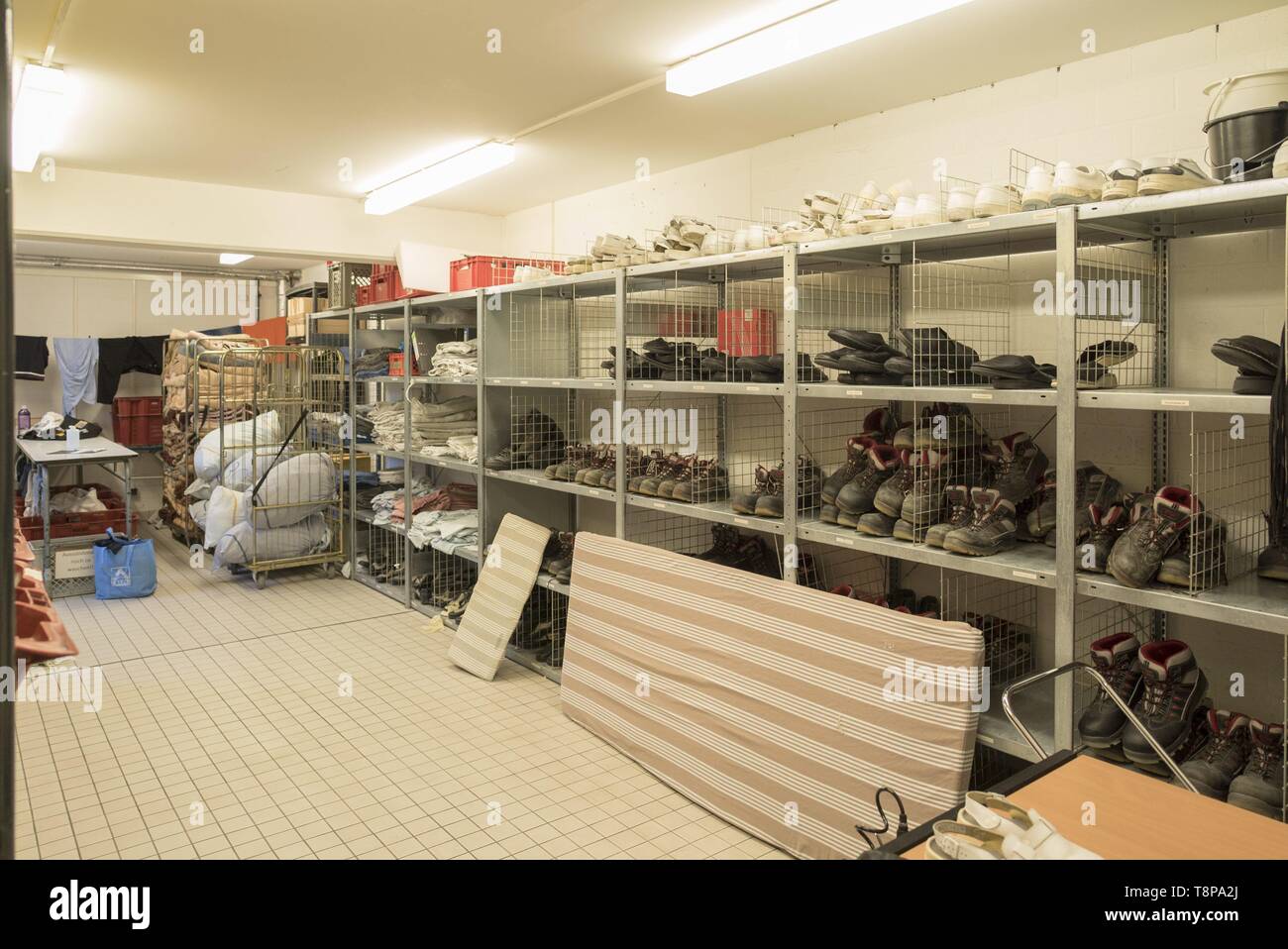 Storage room in Ummeln jailhouse of Senne open Prison in Bielefeld, 10. ...
