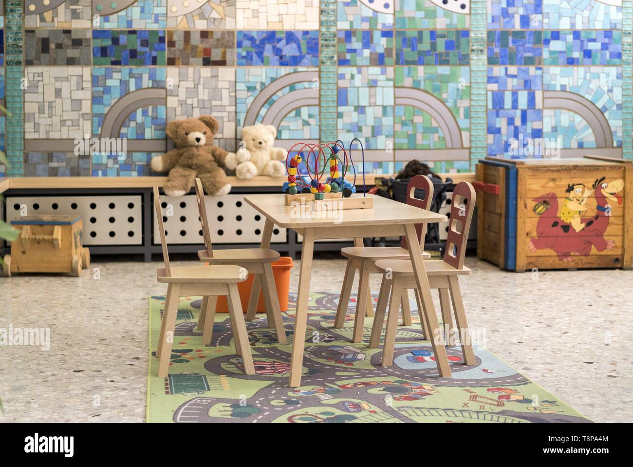 doll corner in the visitors' area of Senne open Prison in Bielefeld, 10 ...
