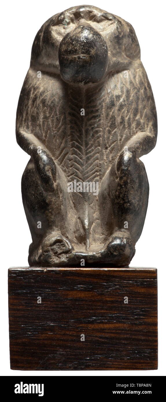 A small, ancient Egyptian stone sculpture of Thoth as baboon, late ...