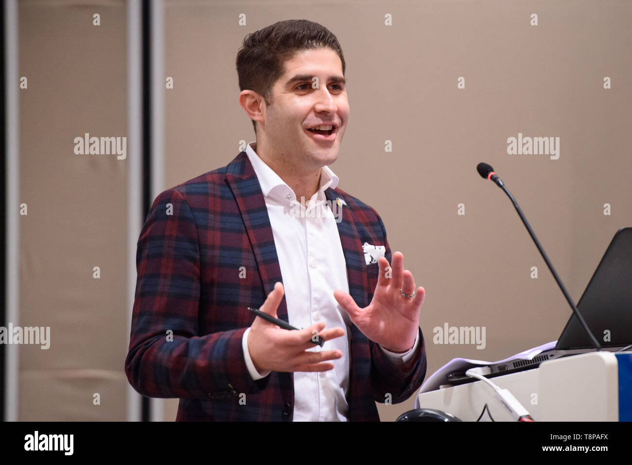 Pink News Editor in Chief Benjamin Cohen speaking at the Pink News ...