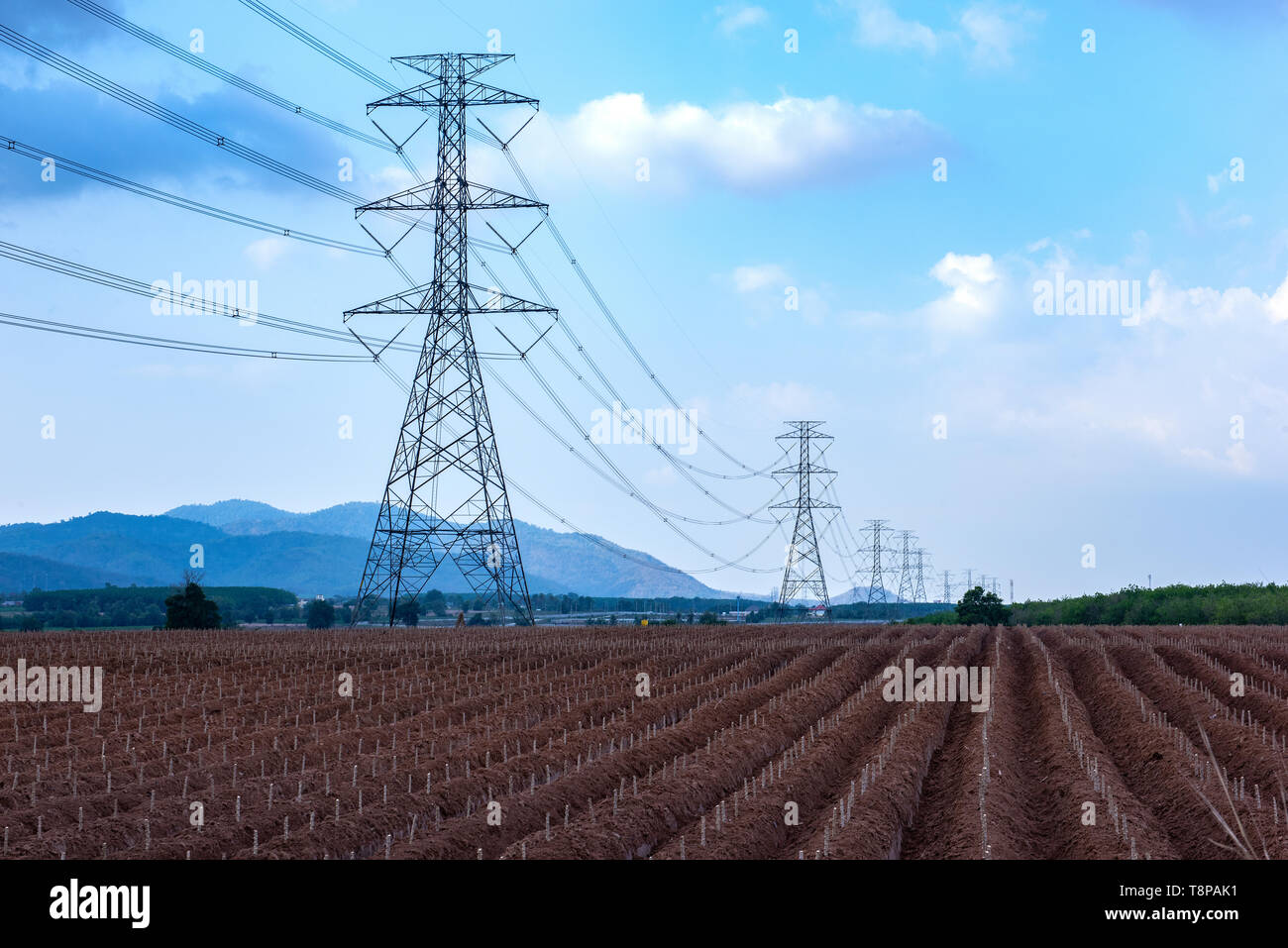 Electricity pylon top view hi-res stock photography and images - Alamy
