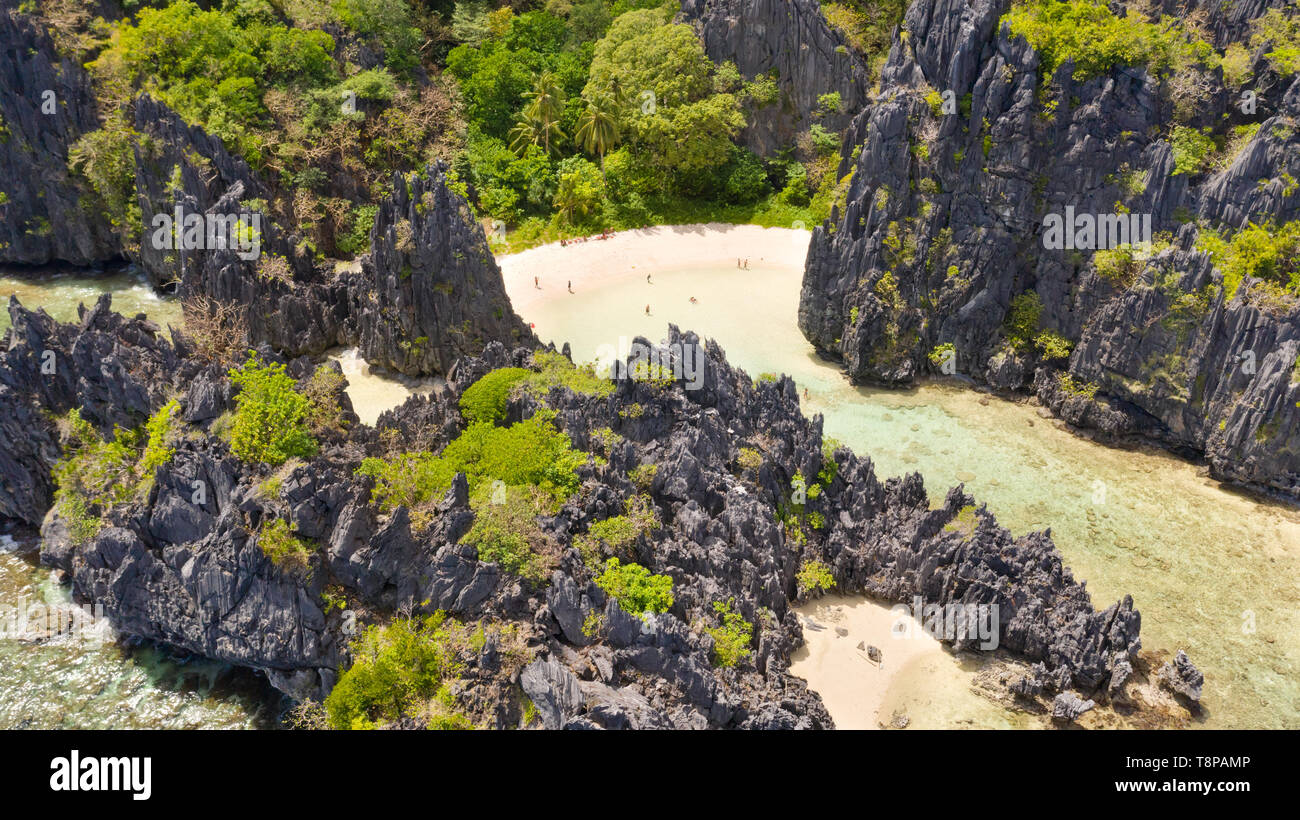 El Nido Palawan National Park Philippines. Warm hidden lagoon near the ...