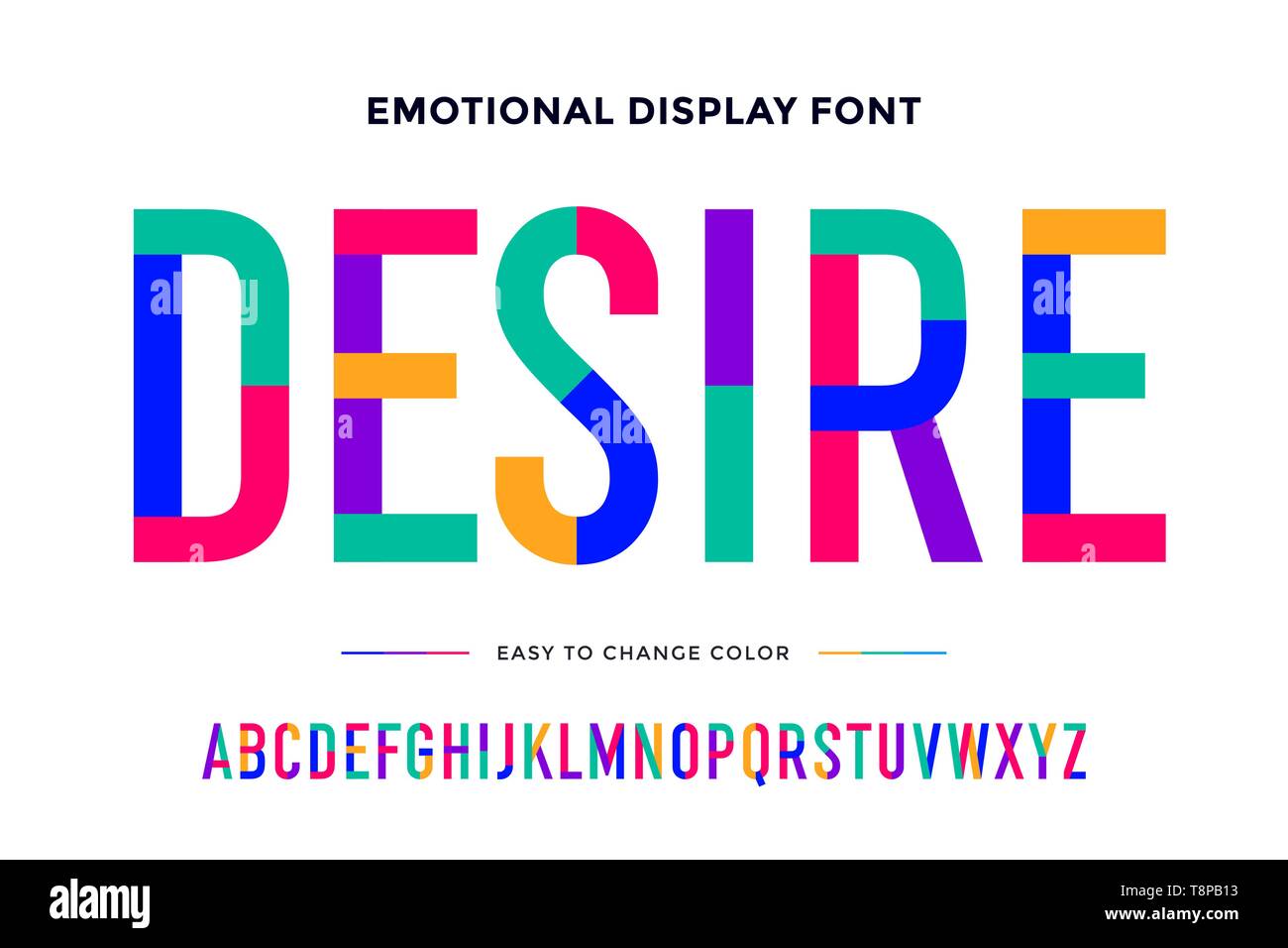 Colorful font. Colorful condensed alphabet and font Stock Vector Image ...