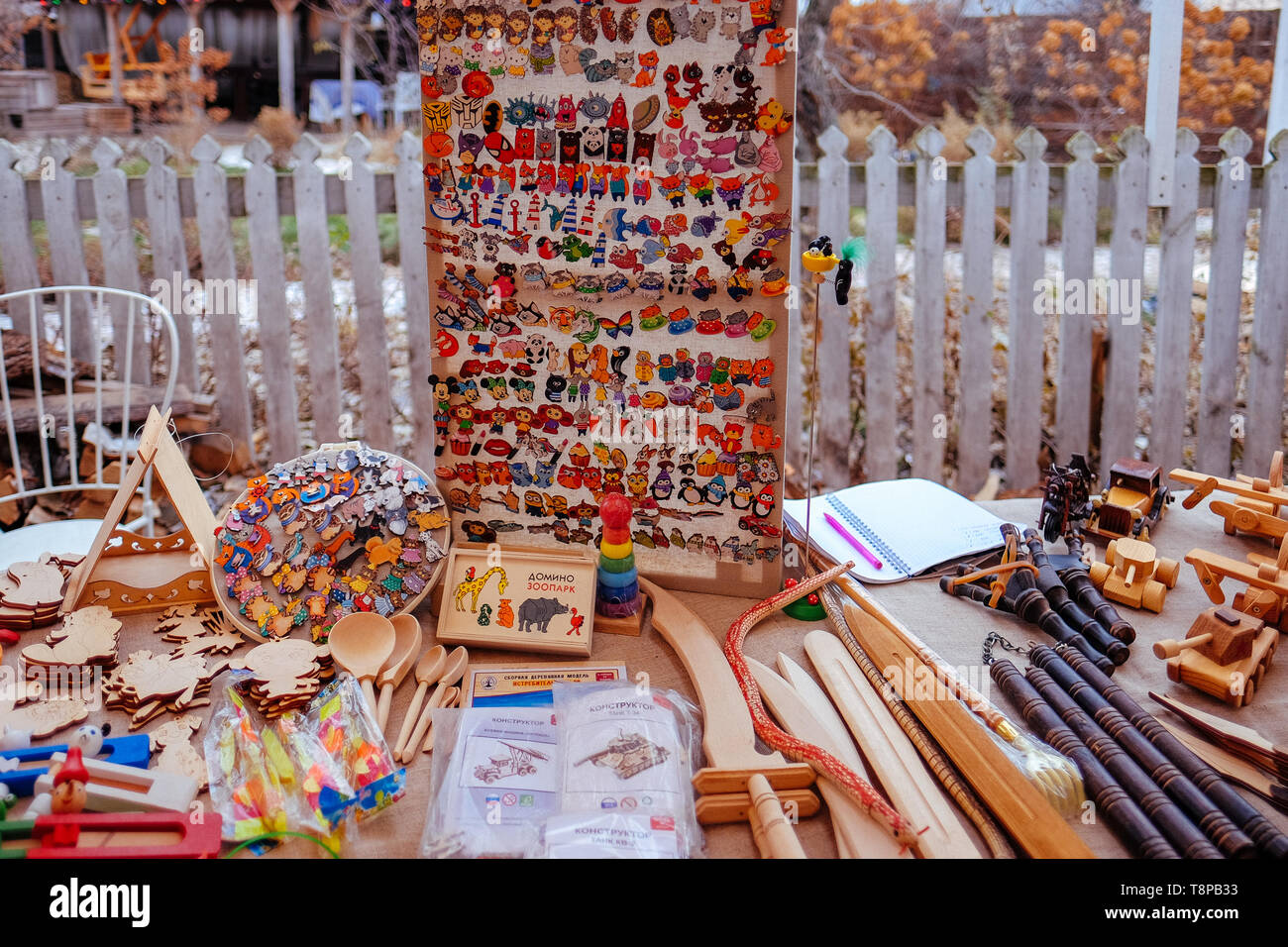handmade toys lie on the counter Stock Photo - Alamy