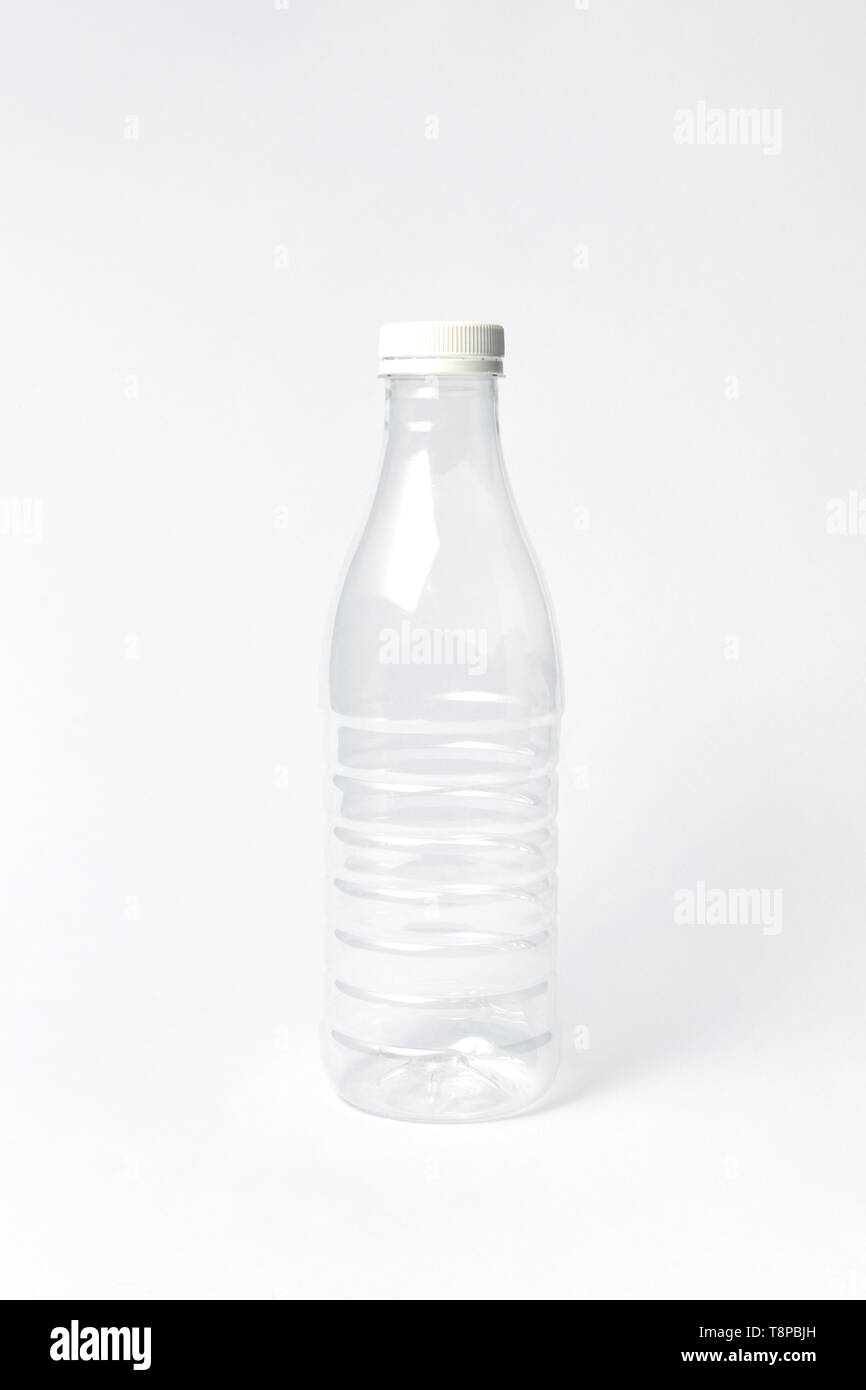 Empty plastic bottle mock up for water on a light background Stock ...
