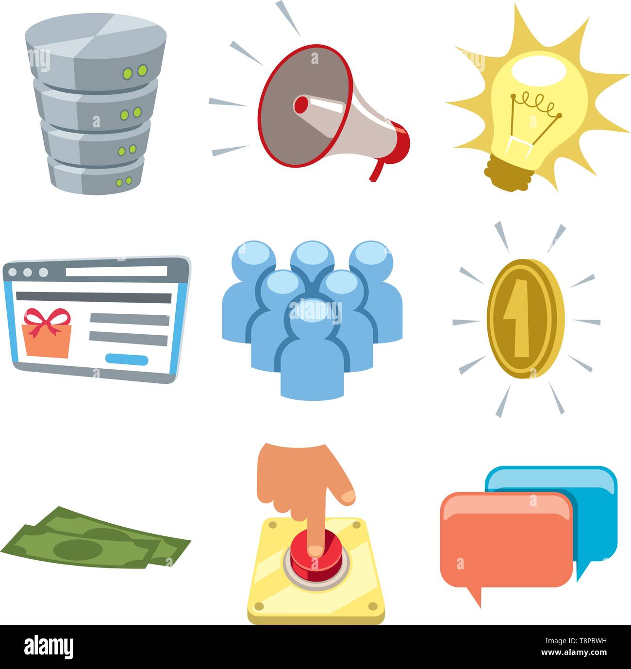 Cartoon Internet Icons 2 Stock Vector Image & Art - Alamy