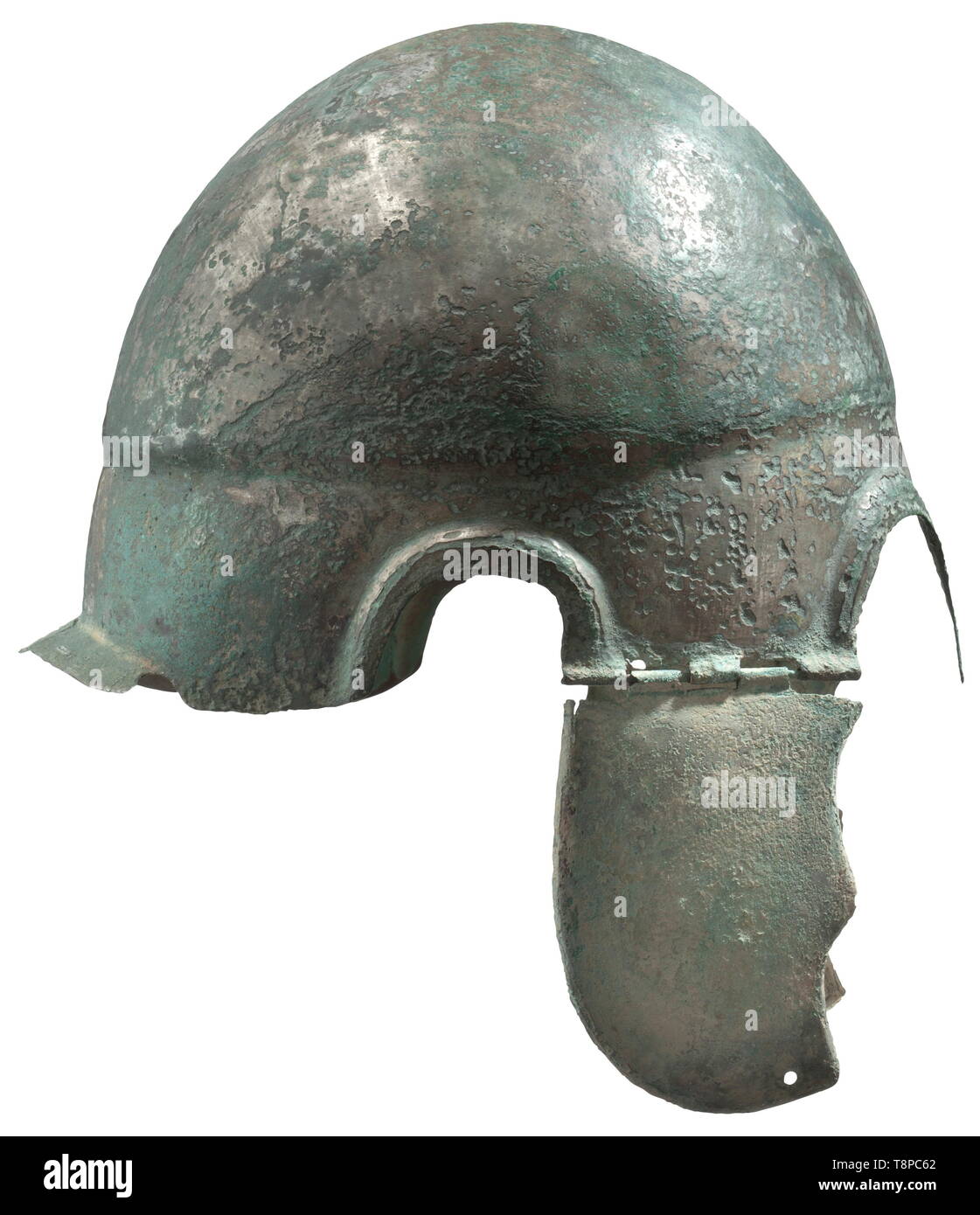 A Greek Chalcidian helmet, type V, early 4th century BC Bronze helmet ...