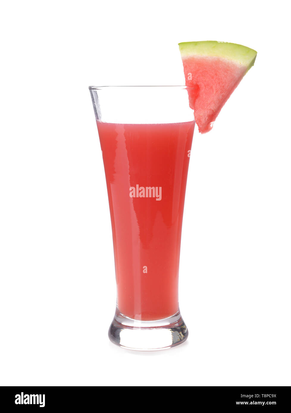 Glass of fresh watermelon lemonade on white background Stock Photo - Alamy