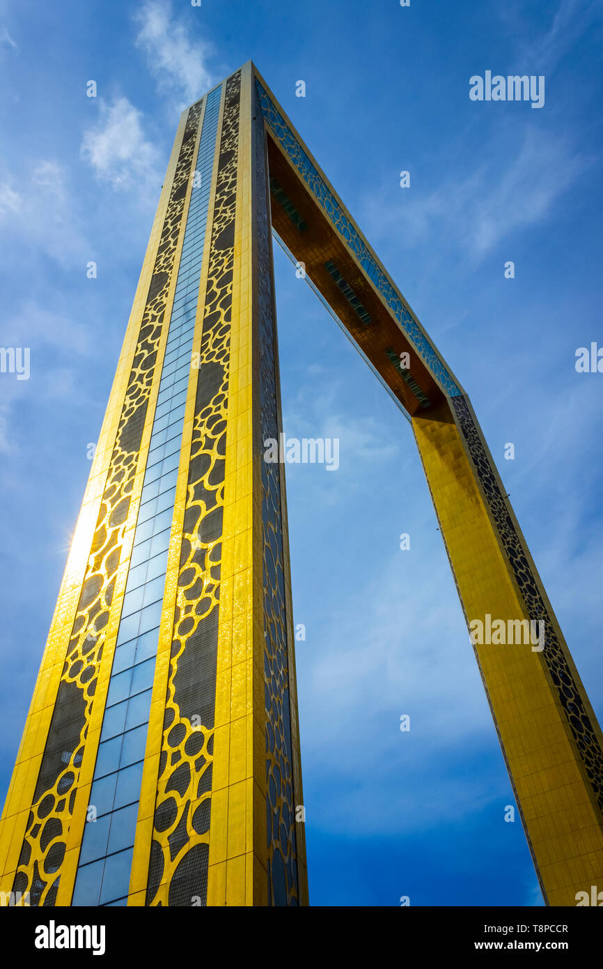 Dubai, UAE - November 28, 2018: The famous Dubai Frame is located in ...