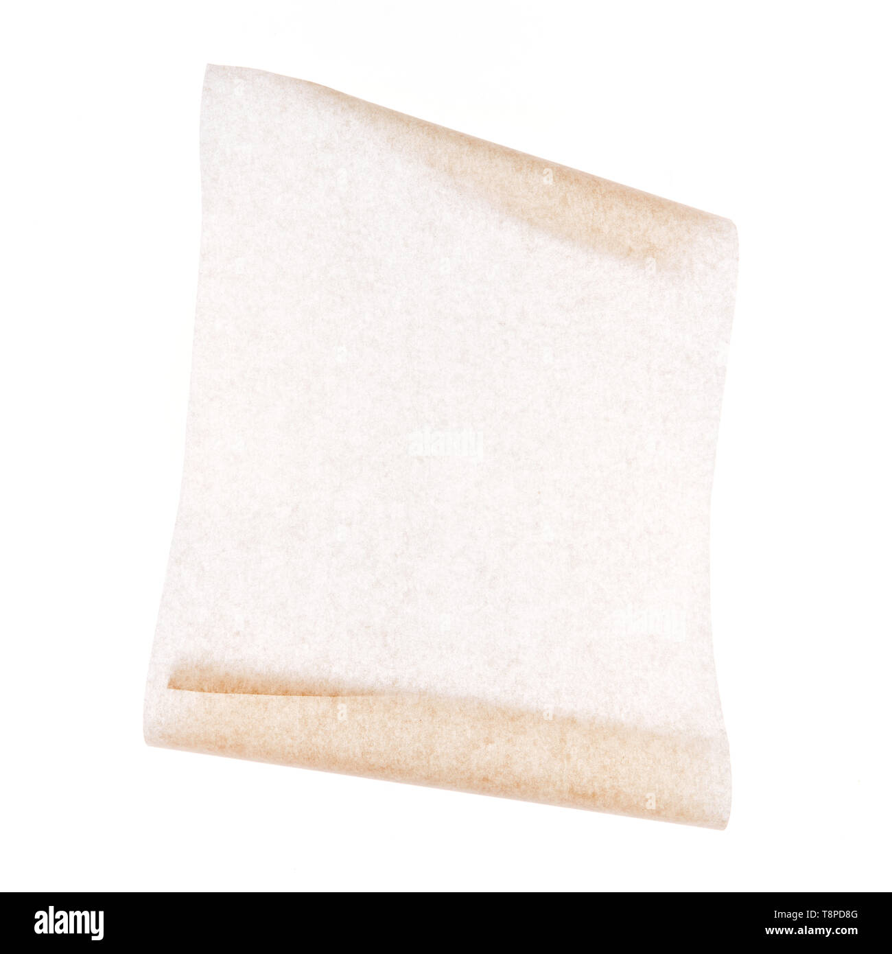 Parchment culinary paper, mock up for recipe on a white background ...