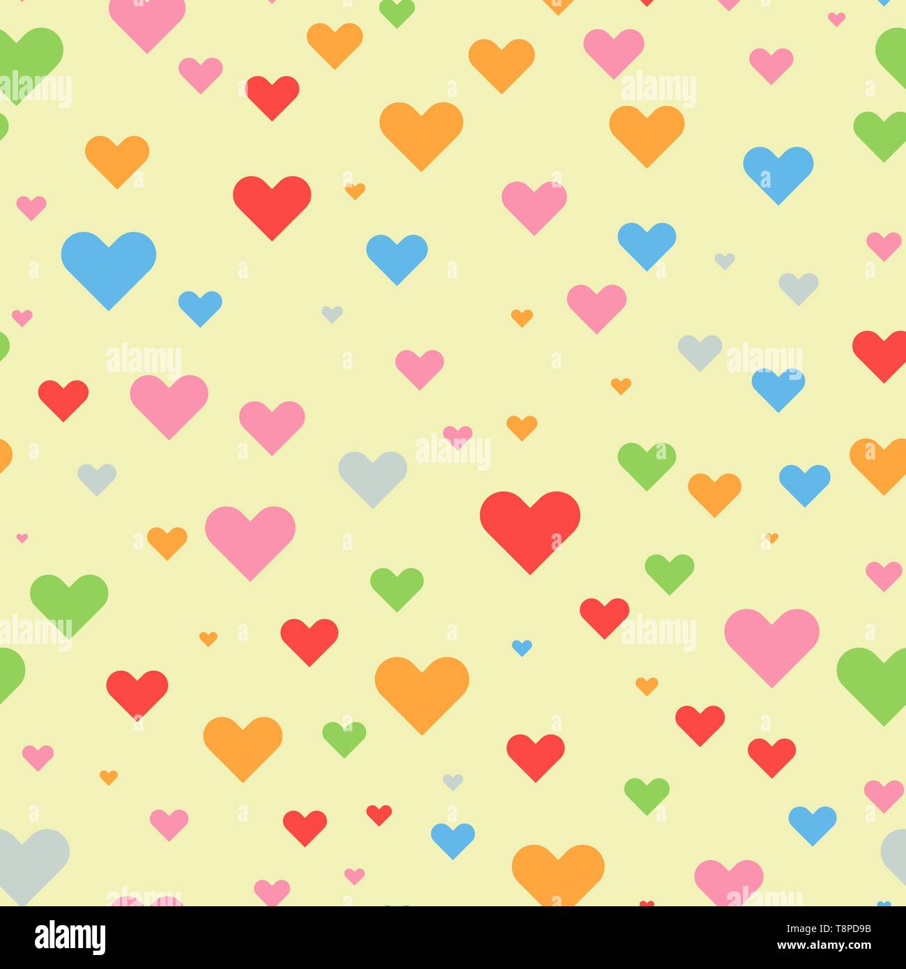Colorful Heart seamless with random size for your background or textile ...