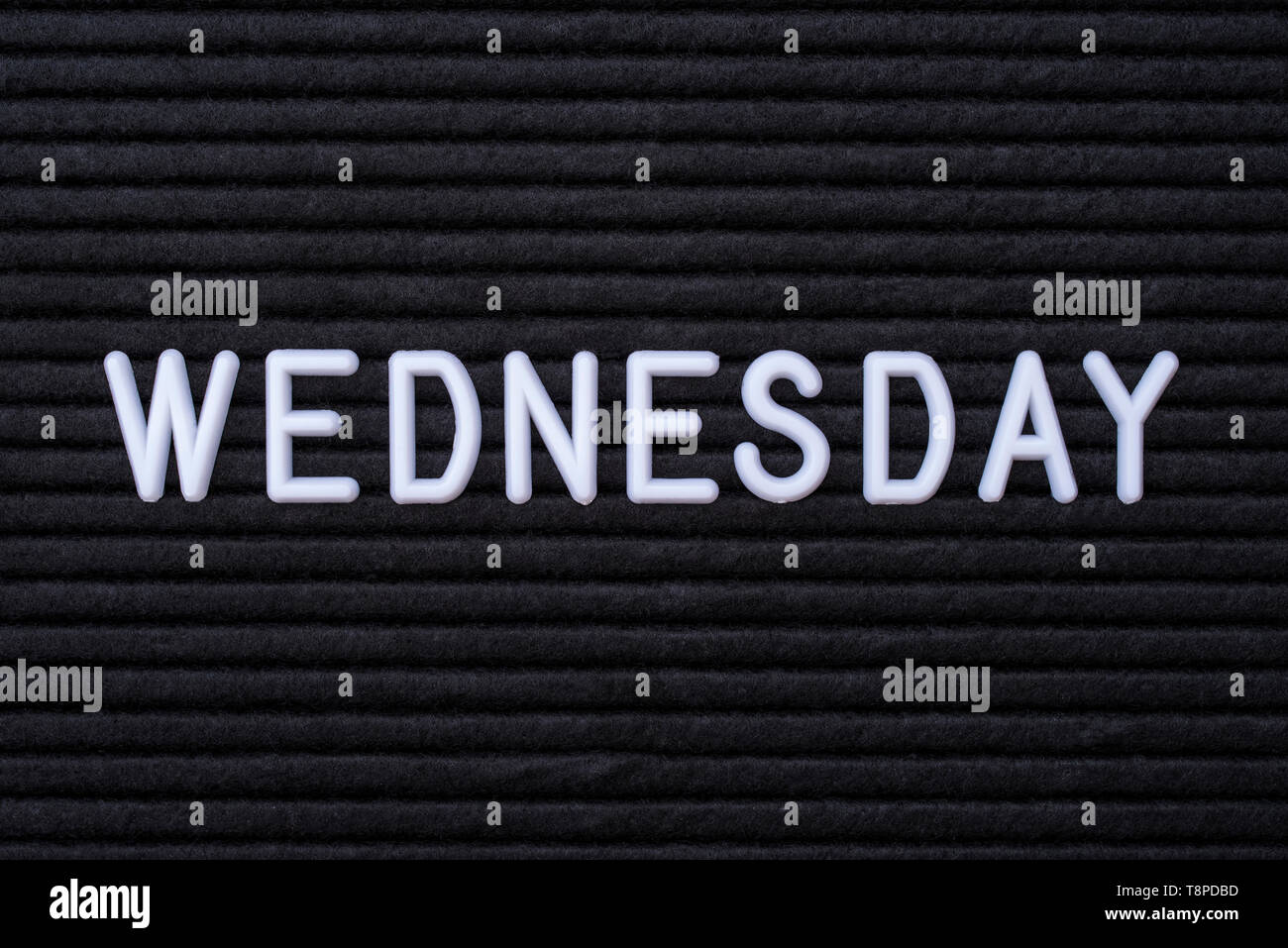 The word WEDNESDAY, spelt on a letter board Stock Photo - Alamy