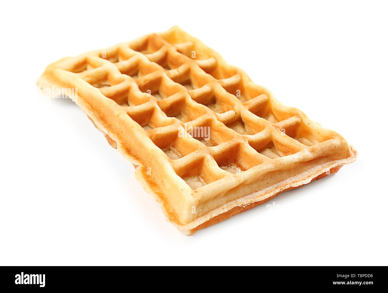 Delicious waffle on white background Stock Photo - Alamy
