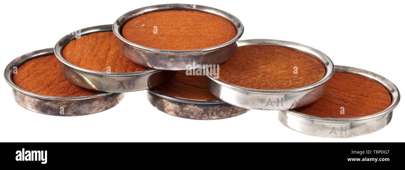 Adolf Hitler - six coasters from his personal silver tableware Hard ...