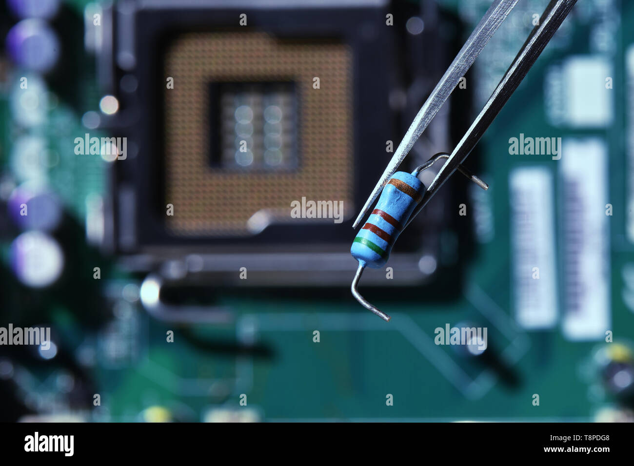 Repairing Damaged electronic components Repairing and service concept ...