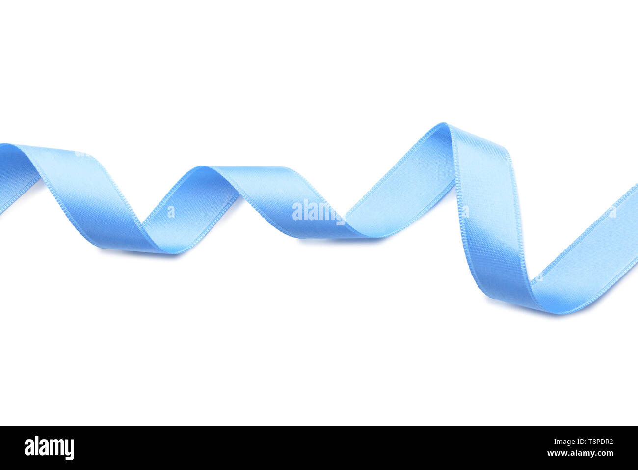 Beautiful blue ribbon on white background Stock Photo - Alamy