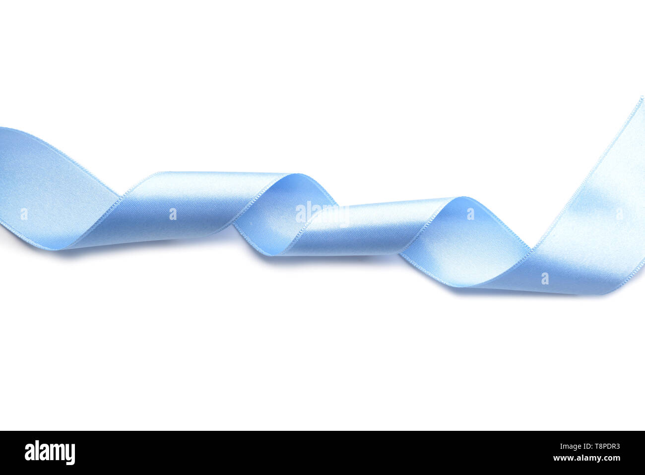 Beautiful blue ribbon on white background Stock Photo - Alamy