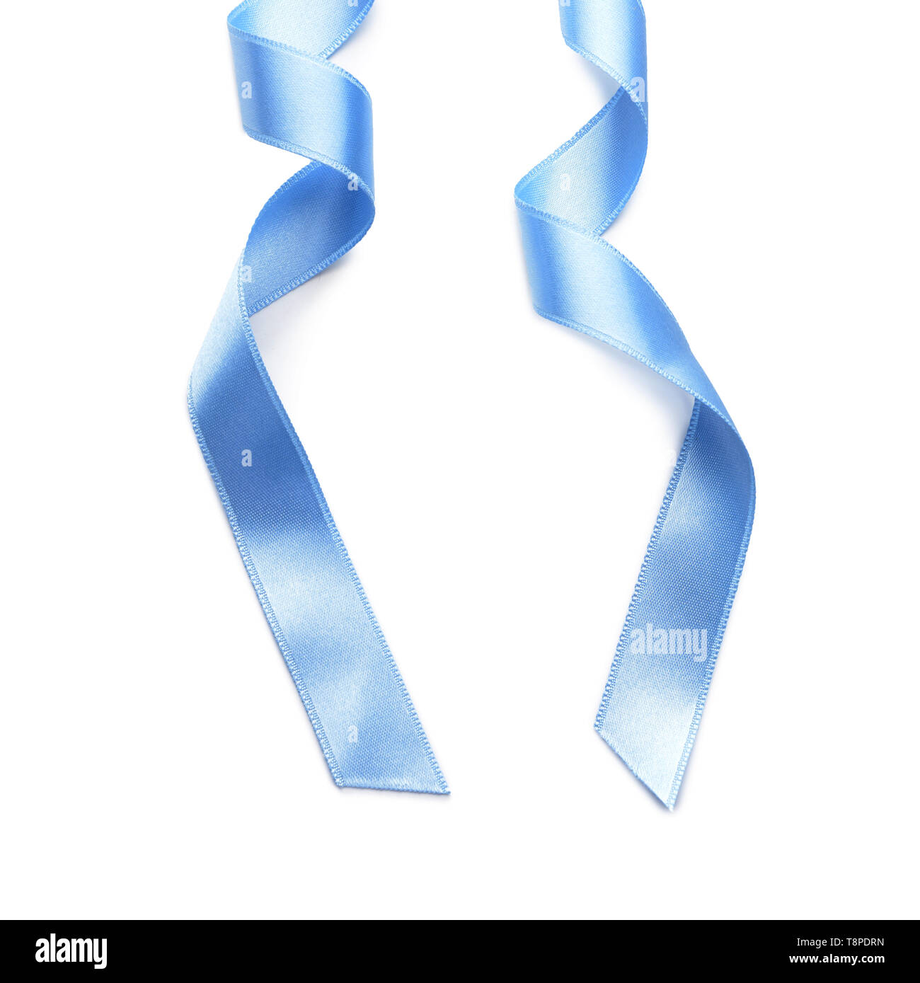 Beautiful blue ribbons on white background Stock Photo - Alamy