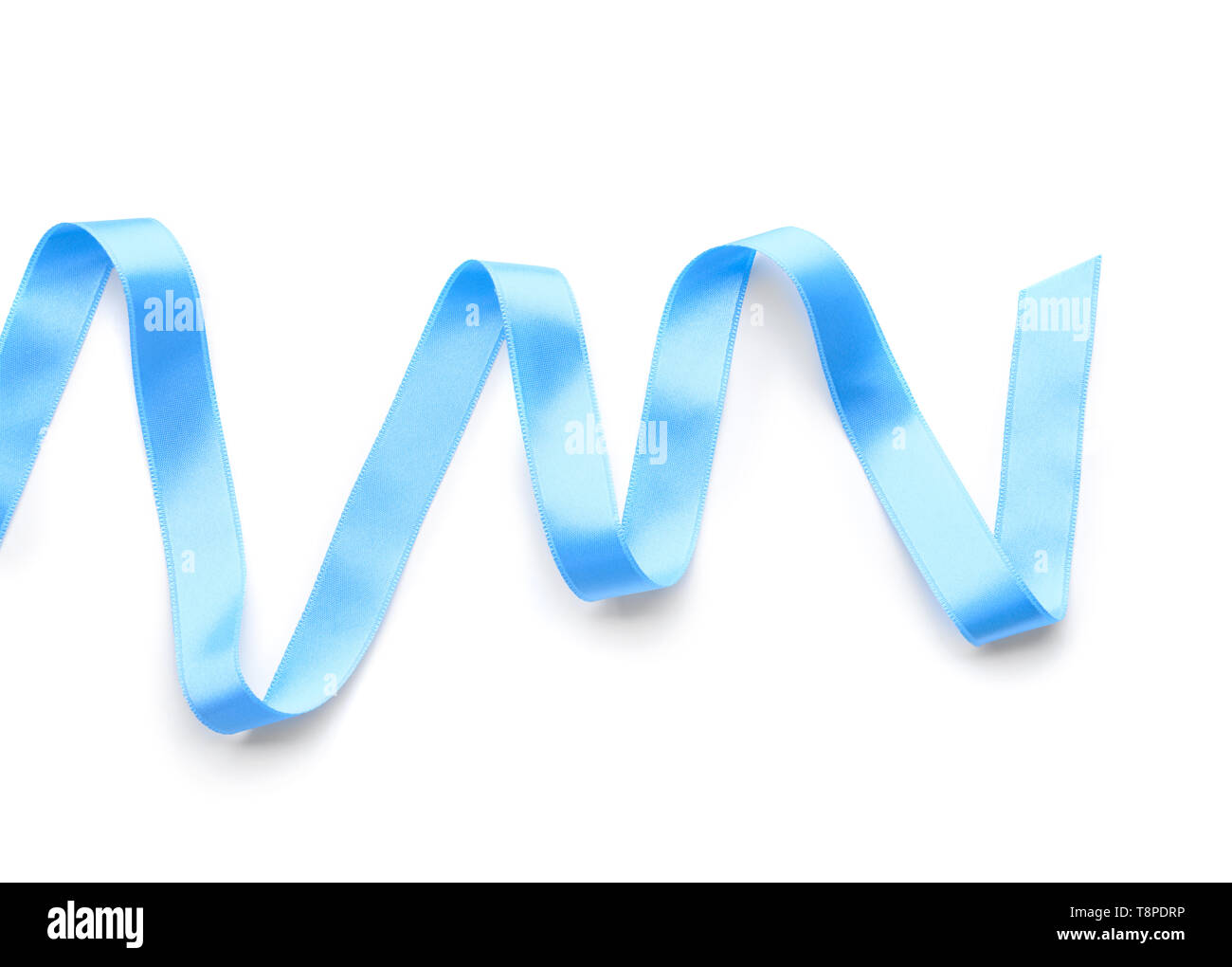Beautiful blue ribbon on white background Stock Photo - Alamy