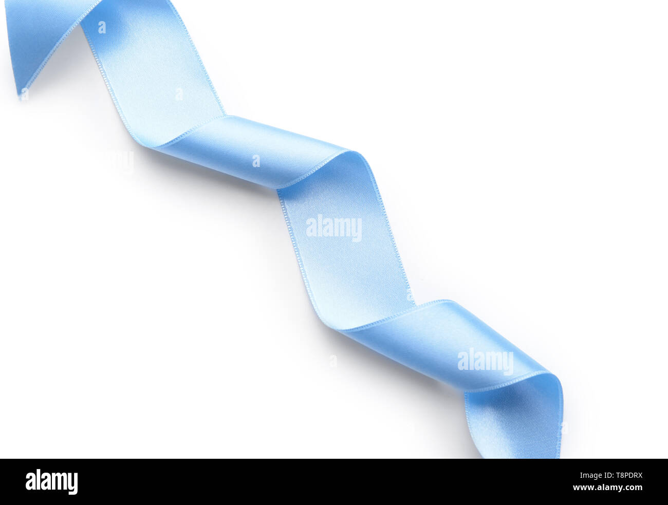 Beautiful blue ribbon on white background Stock Photo - Alamy