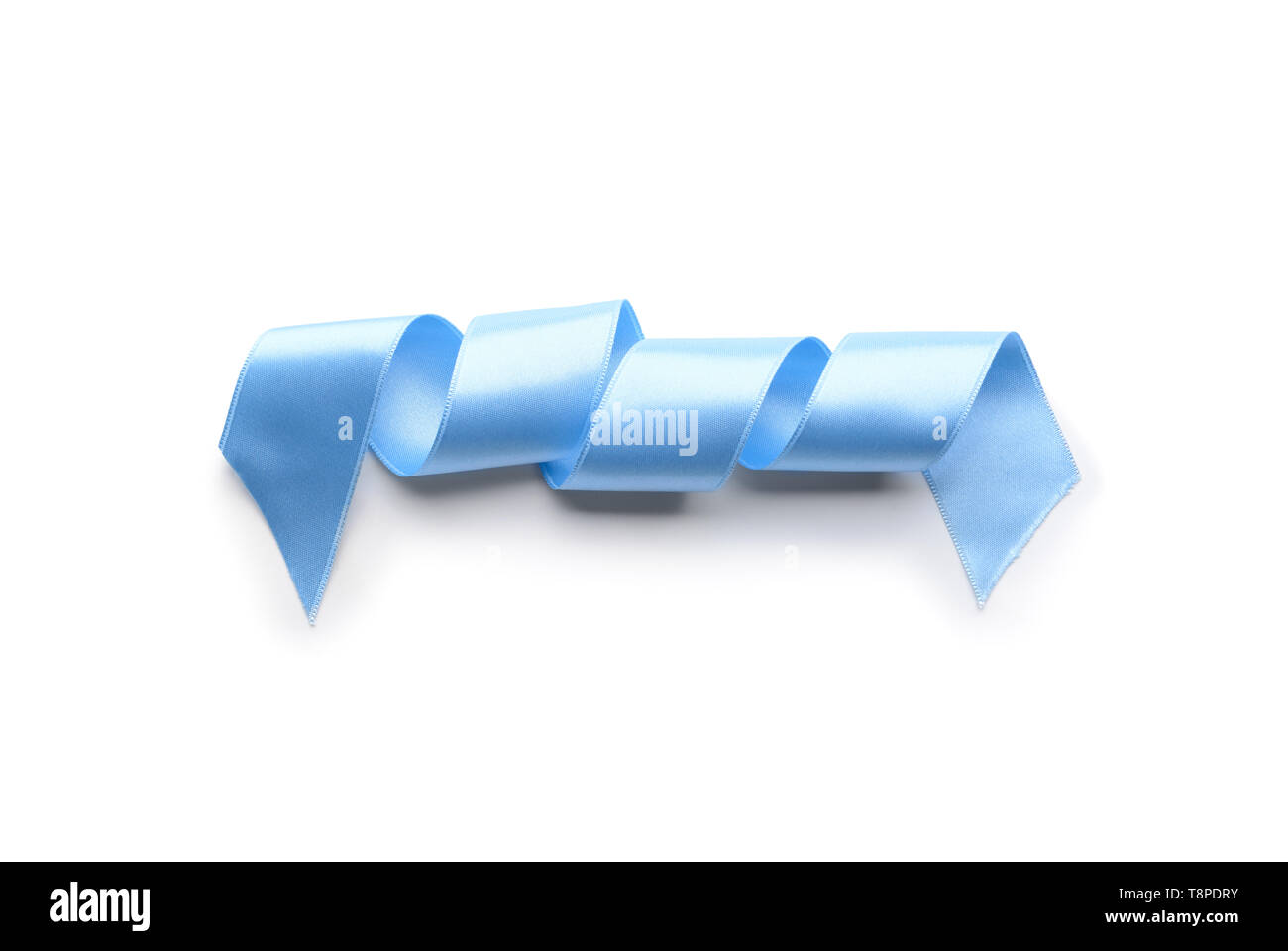 Beautiful blue ribbon on white background Stock Photo - Alamy
