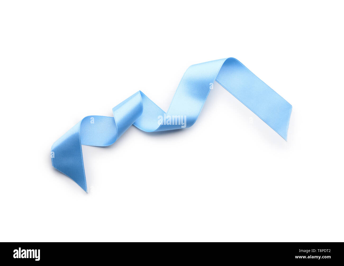 Beautiful blue ribbon on white background Stock Photo - Alamy
