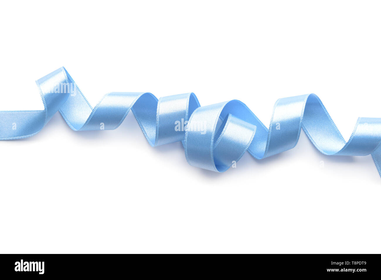 Beautiful blue ribbon on white background Stock Photo - Alamy
